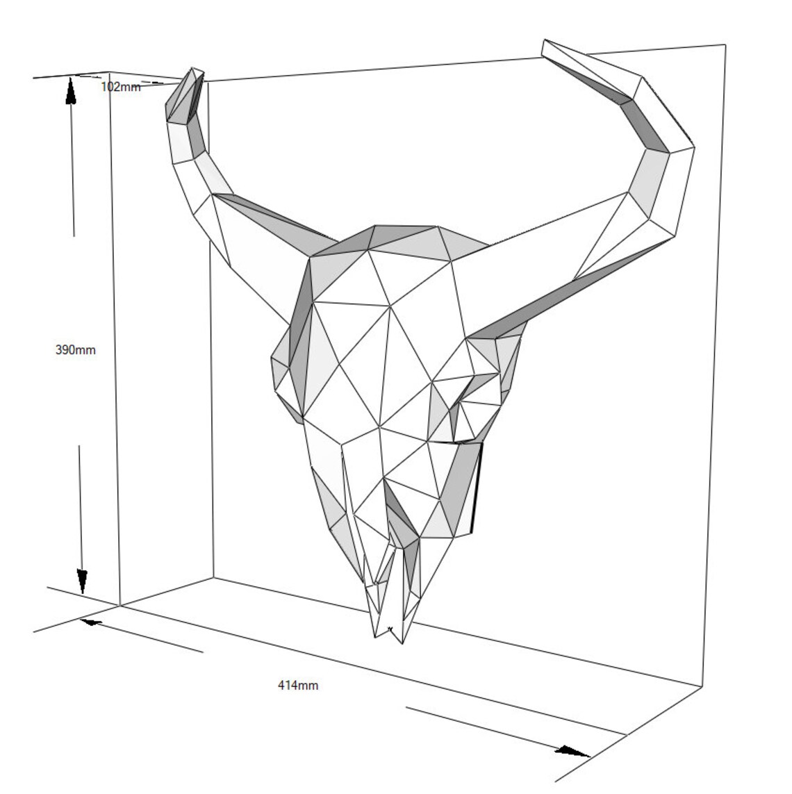 Papercraft Bison Trophy DIY Bison Skull Wall Decor 3d Origami - Etsy