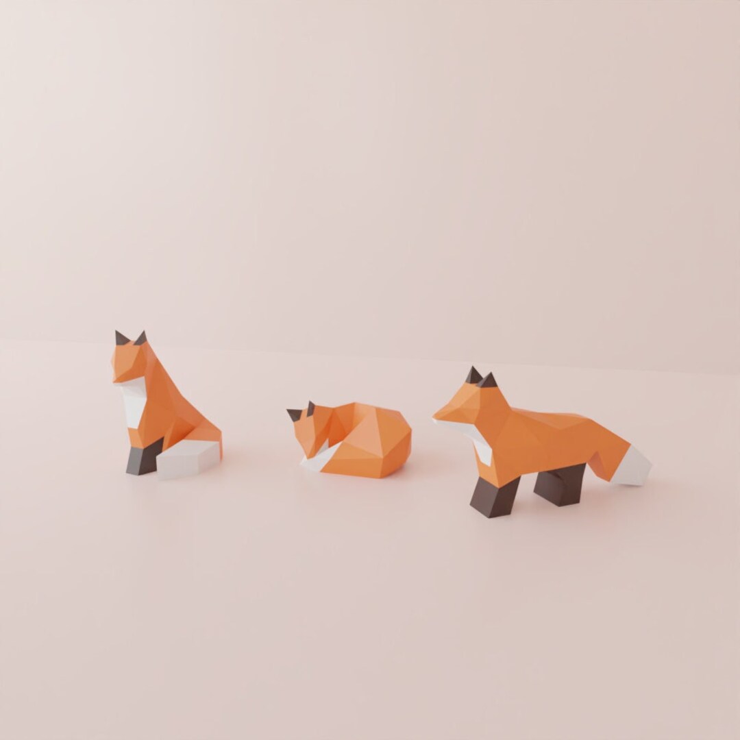 Fox Papercraft, 3D Decor DIY Fox Sculpture - Etsy