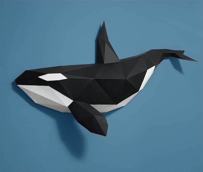 Whale Papercraft Orca Wall Decor - Etsy