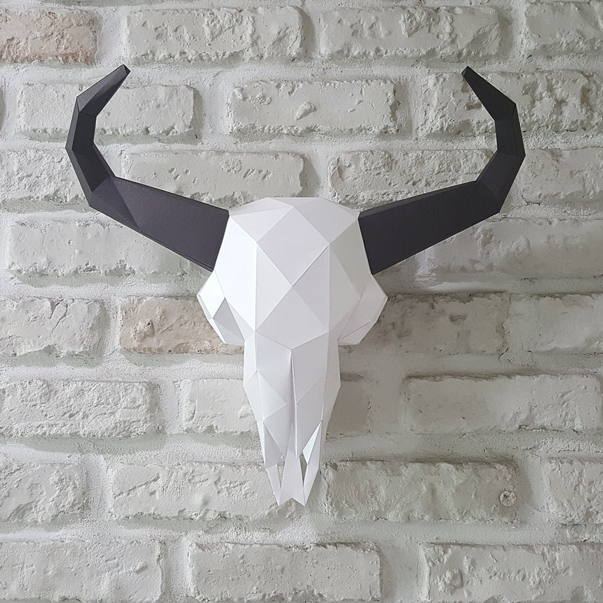 Papercraft Bison Trophy DIY Bison Skull Wall Decor 3d Origami - Etsy