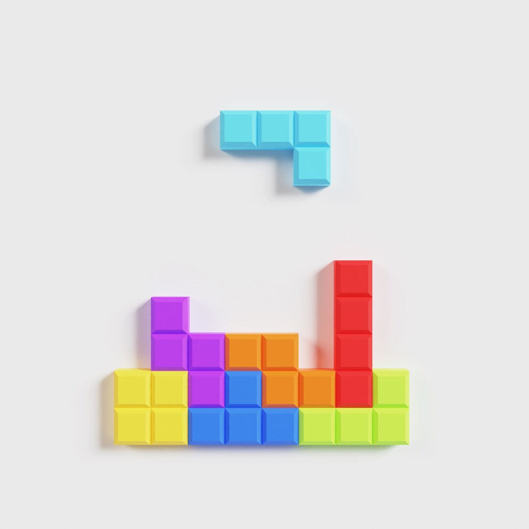 Tetris Game Puzzle Papercraft - Etsy