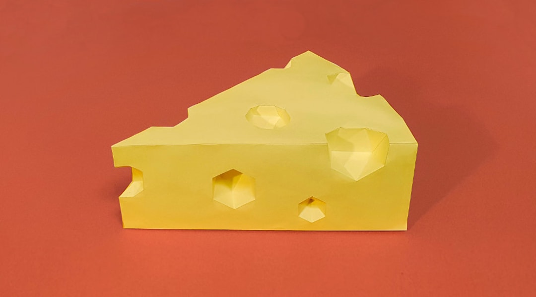 Cheese Papercraft Low Poly Printable DIY Template PDF 3d Origami ...