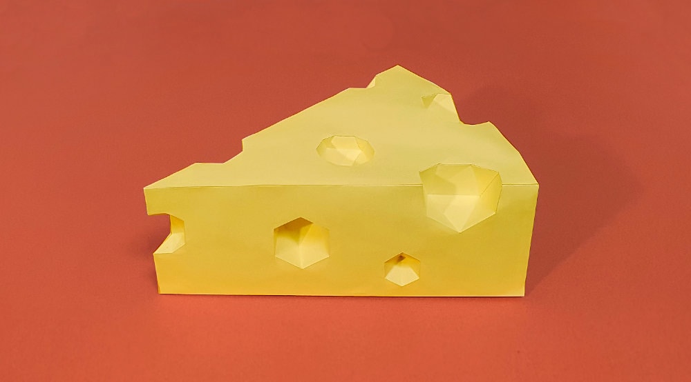 Cheese Papercraft Low Poly Printable DIY Template PDF 3d | Etsy UK
