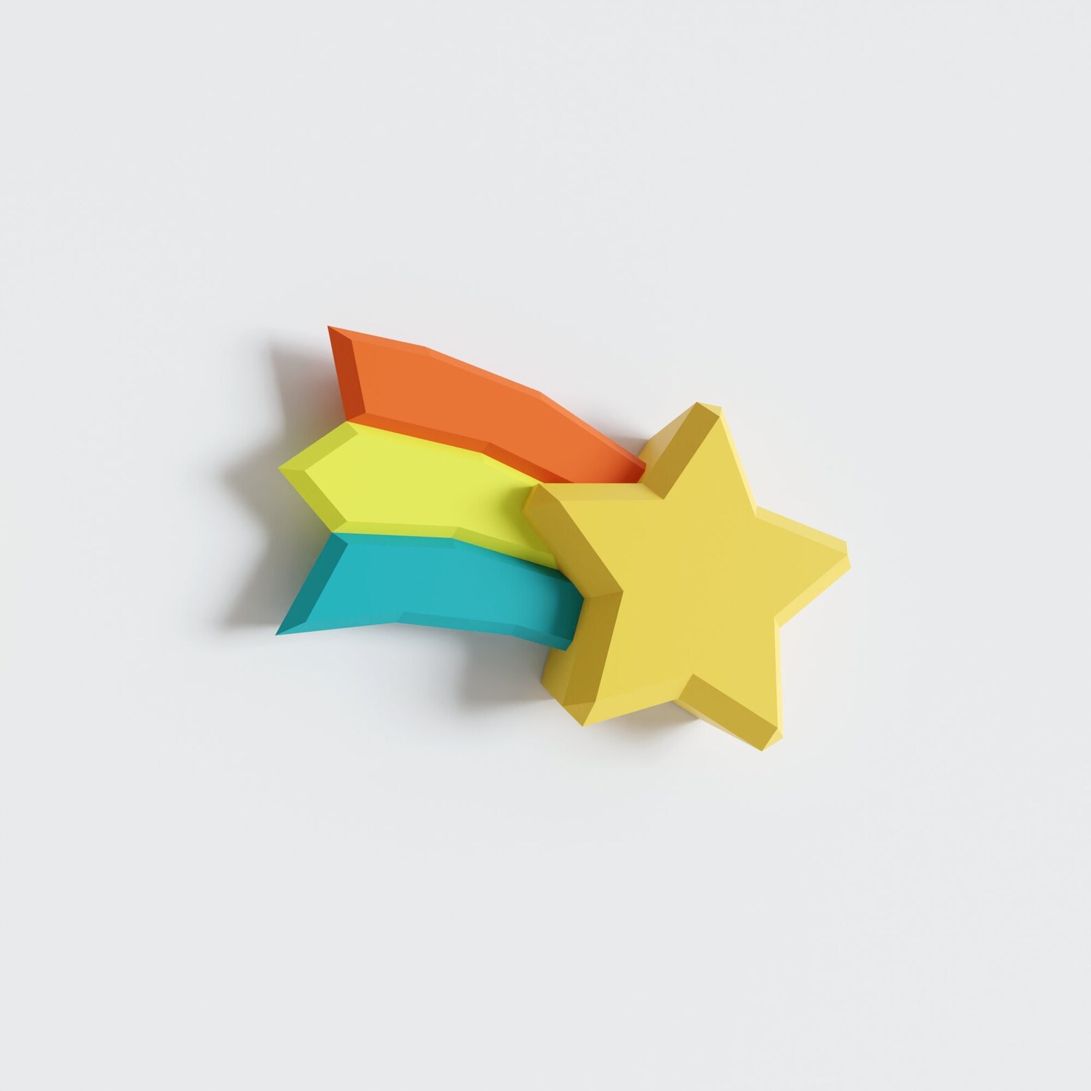 Shooting Star Papercraft Sculpture, Star 3D Model - Etsy