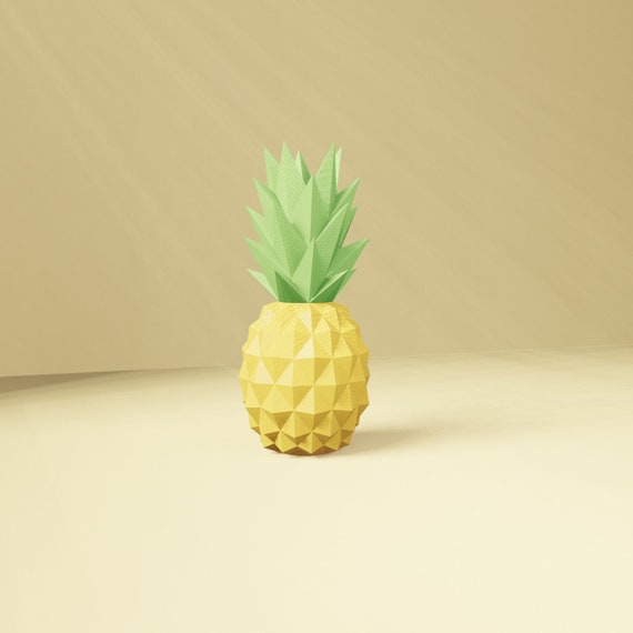 Art Objects Pineapple Papercraft Low poly printable DIY template room ...