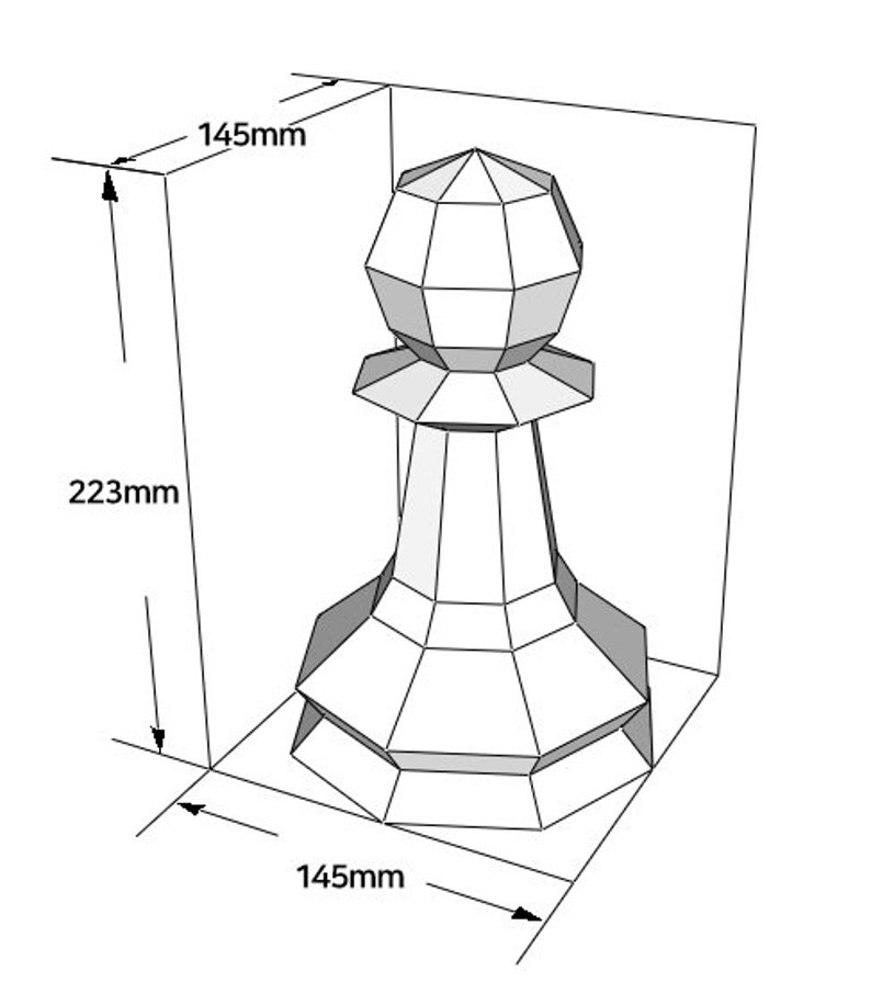 Papercraft Giant Chess Pieces DIY Knight Rook Pawn Decoration 3d ...