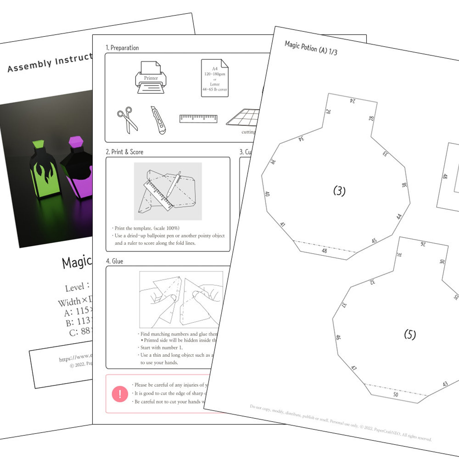 Magic Potions Papercraft Halloween Decor - Etsy