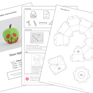 Papercraft Poison Apple, Halloween Decor - Etsy