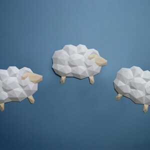 Sheep Papercraft DIY Counting Sheep Room Decor 3d Origami Low Poly ...