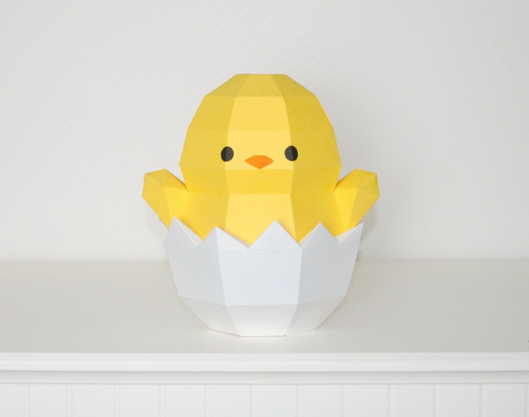 Chick in Egg Papercraft Sculpture 3d Papercraft Easter Egg - Etsy UK