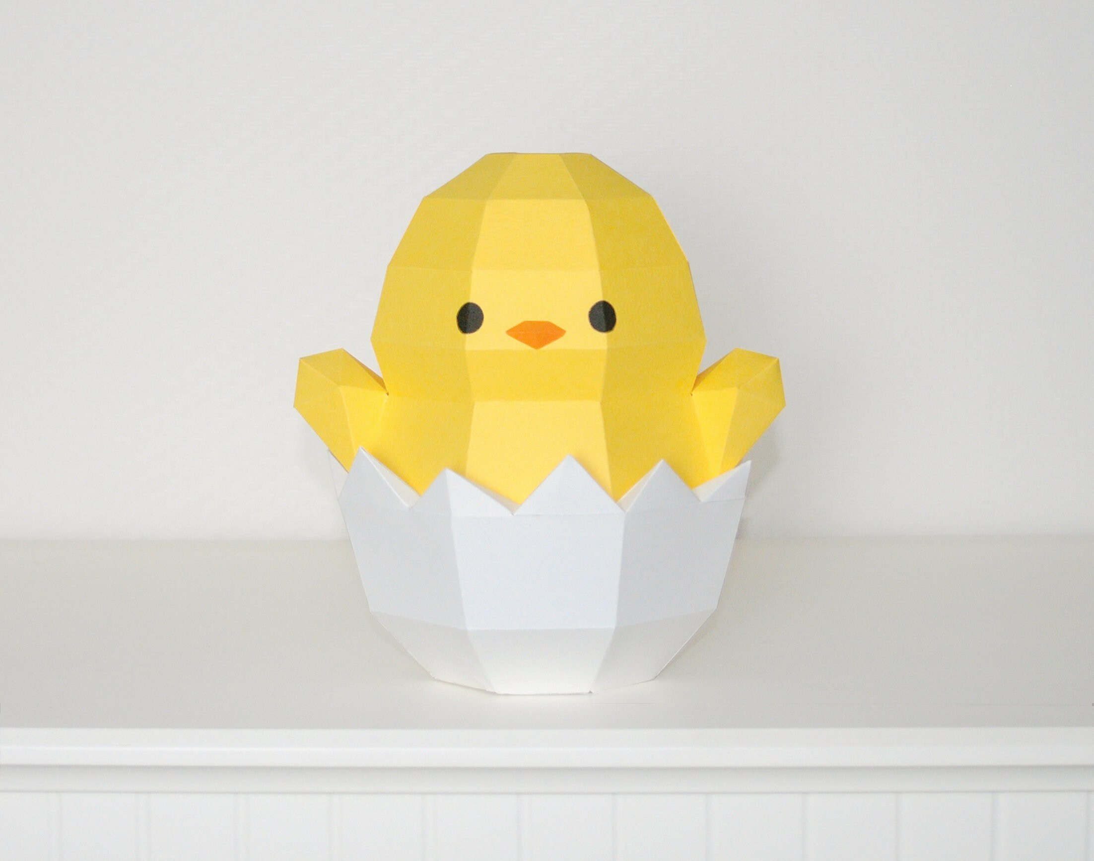Chick in Egg Papercraft Sculpture, 3d Papercraft Easter Egg Decor - Etsy