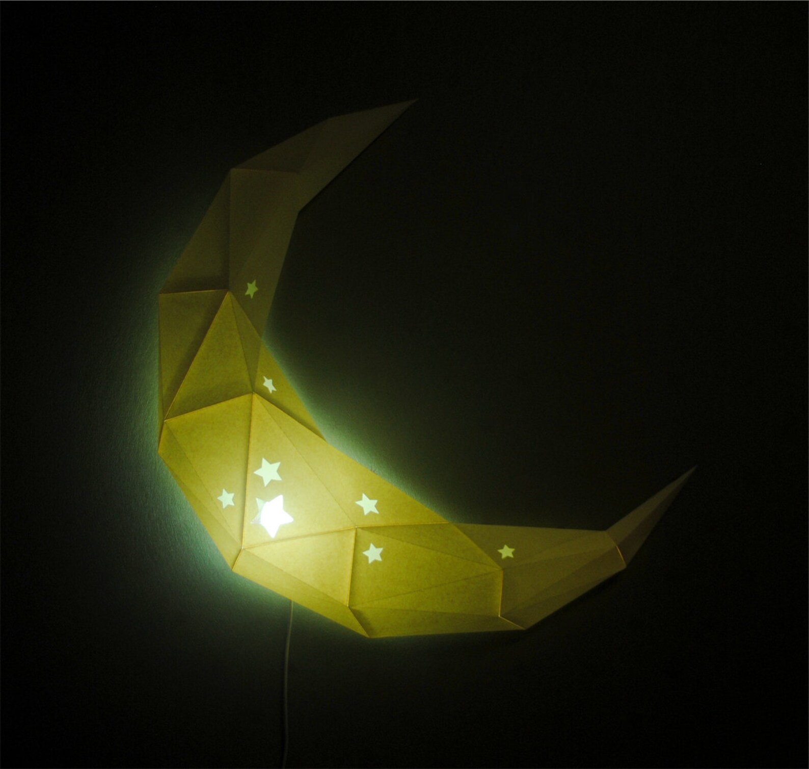 Papercraft Moon DIY Lamp Decor 3d Origami Low Poly Lantern | Etsy