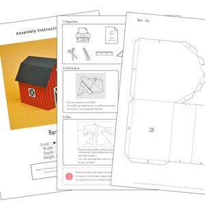 Barn Papercraft Sculpture, 3d Paper Model House - Etsy