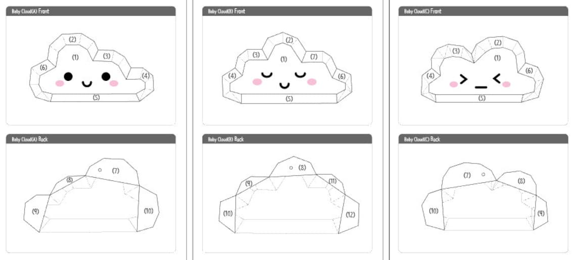 Papercraft Baby Cloud - Etsy