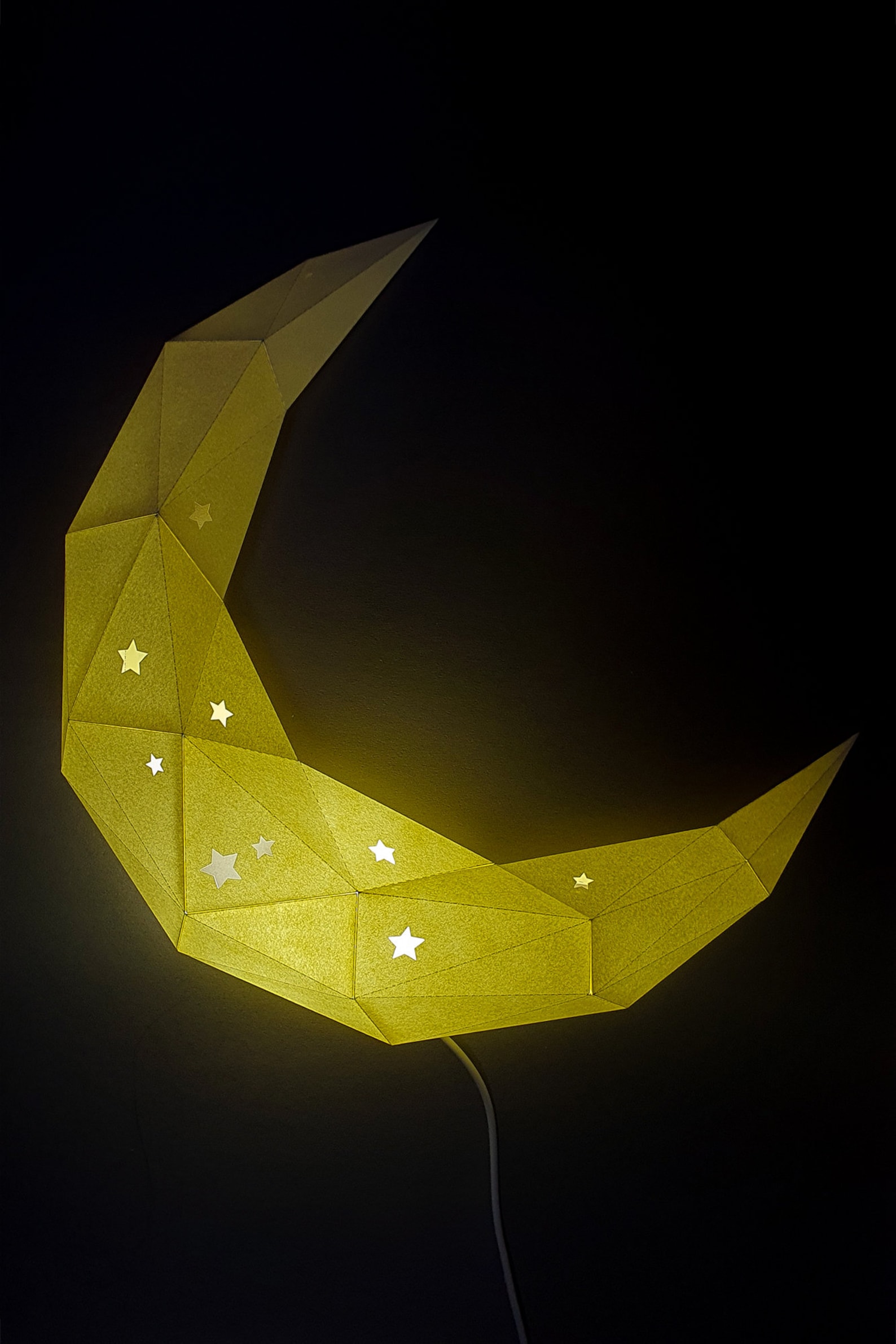 Papercraft Moon DIY Lamp Decor 3d Origami Low Poly Lantern - Etsy