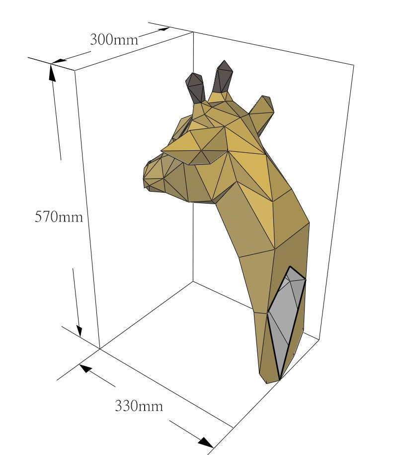 Giraffe Papercraft Low Poly Printable DIY Template Giraffe - Etsy