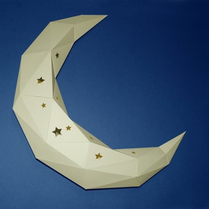Papercraft Moon DIY Lamp Decor 3d Origami Low Poly Lantern - Etsy