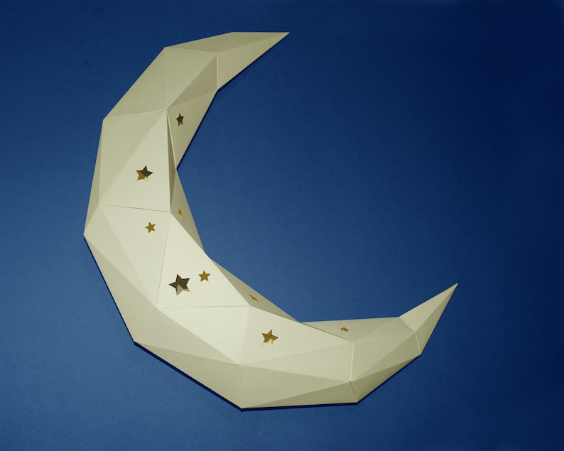 Papercraft Moon DIY Lamp Decor 3d Origami Low Poly Lantern - Etsy