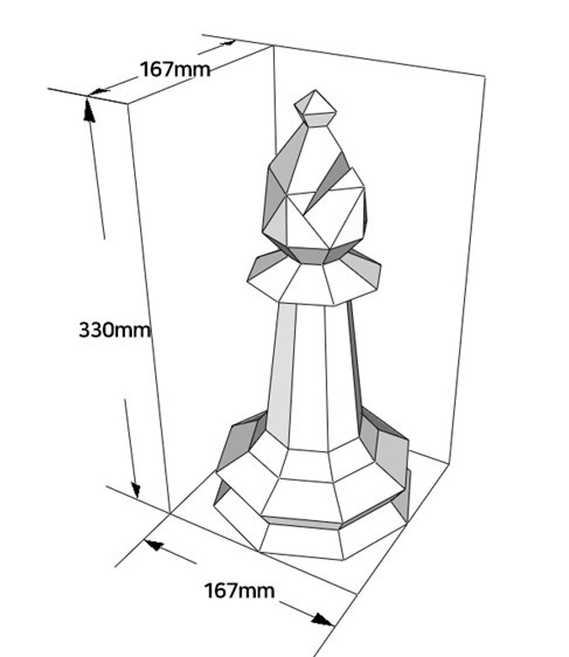 Papercraft Giant Chess Pieces DIY Bishop Queen King Decoration | Etsy ...