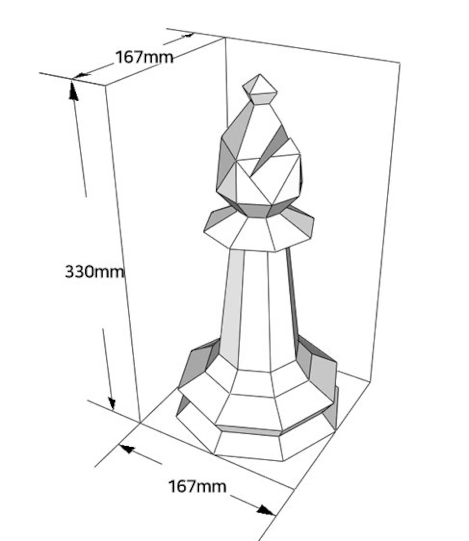 Papercraft Giant Chess Pieces DIY Bishop Queen King Decoration - Etsy