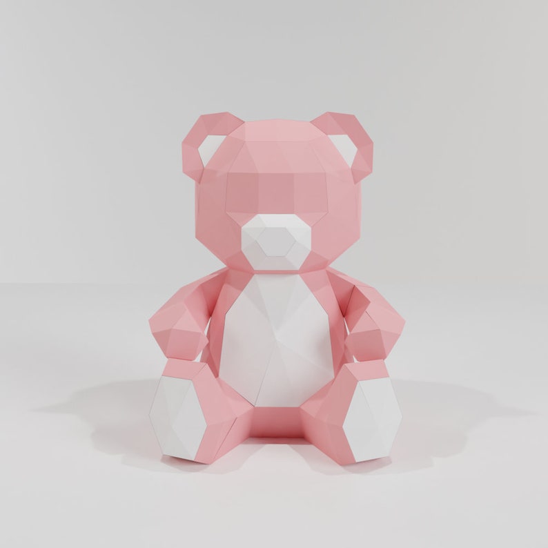 Papercraft Teddy Bear, Valentine Teddy Bear - Etsy