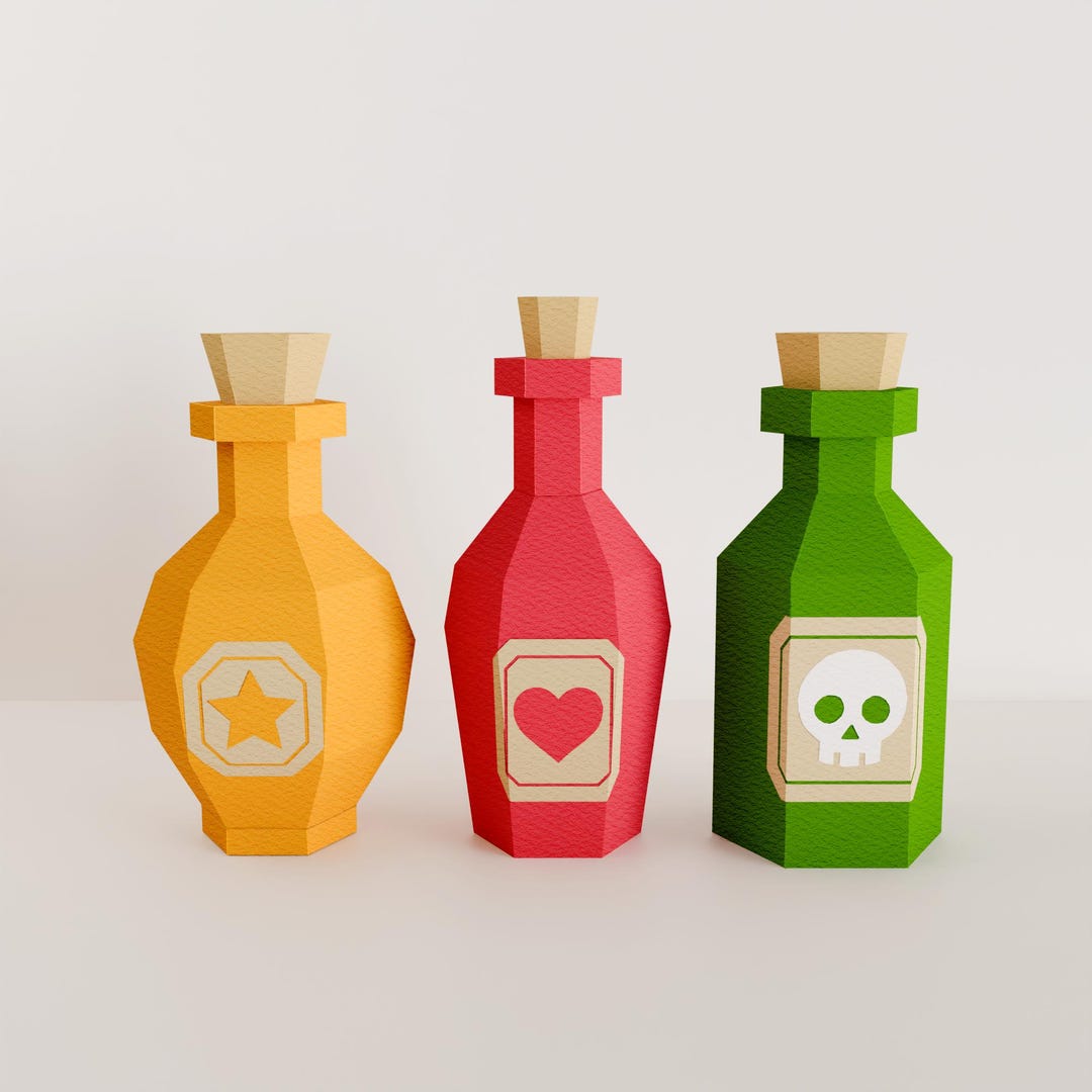 Magic Potion, Bottle Papercraft - Etsy