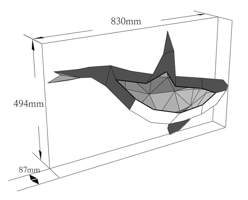 Whale Papercraft Orca Wall Decor - Etsy