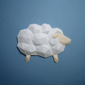 Sheep Papercraft DIY Counting Sheep Room Decor 3d Origami Low Poly ...