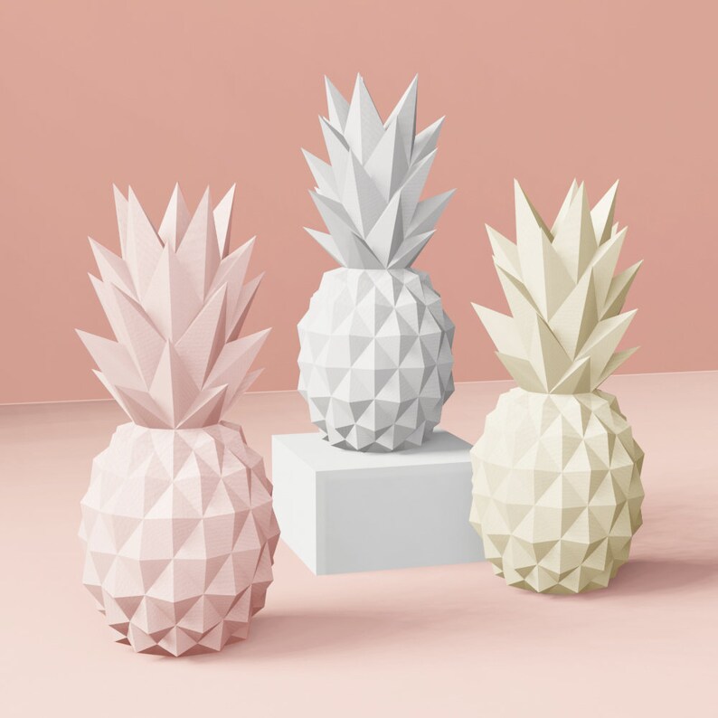 Pineapple Papercraft Low poly printable DIY template room - Etsy France