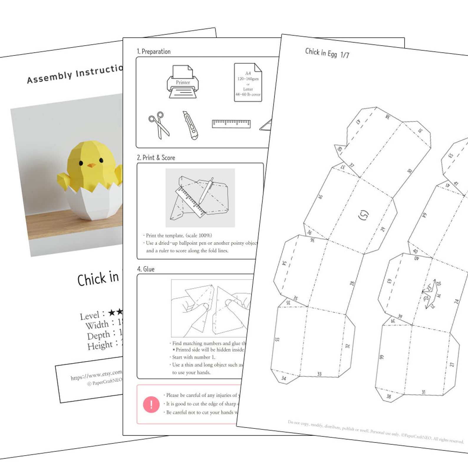 Chick in Egg Papercraft Sculpture, 3d Papercraft Easter Egg Decor - Etsy