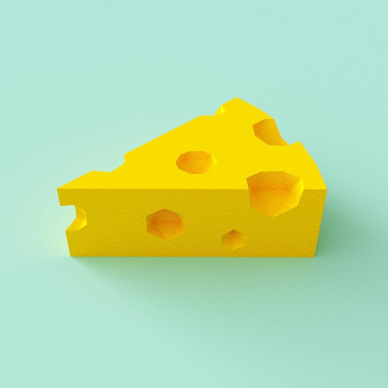 Cheese Papercraft Low Poly Printable DIY Template (PDF) 3d Origami ...