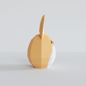 Easter Egg Rabbit, Easter Bunny Papercraft 3D Model, Easter Egg Decor ...