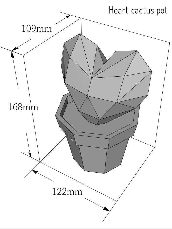 Heart Pot Papercraft Valentine Heart - Etsy