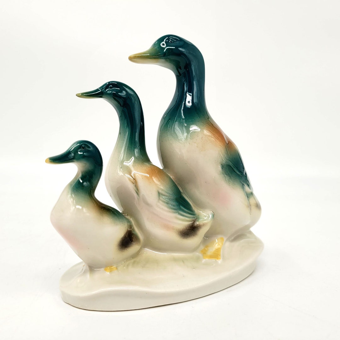 Vintage Porcelain Mallard Duck Family Made in 1960's by Lippelsdorf GDR ...