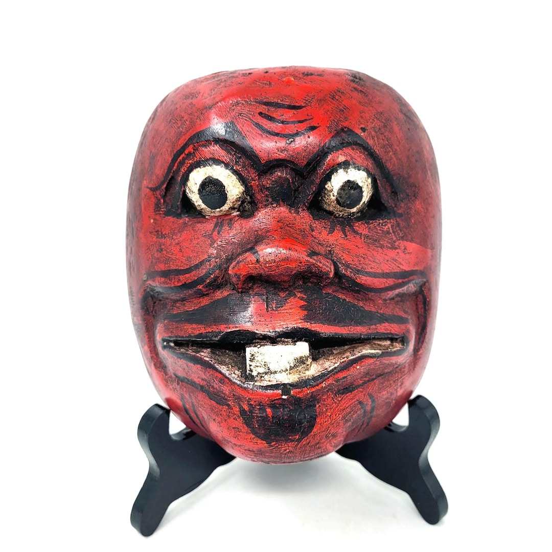 Wooden Indonesian Topeng Mask, Topeng a Stage Mask Play in Indonesia ...