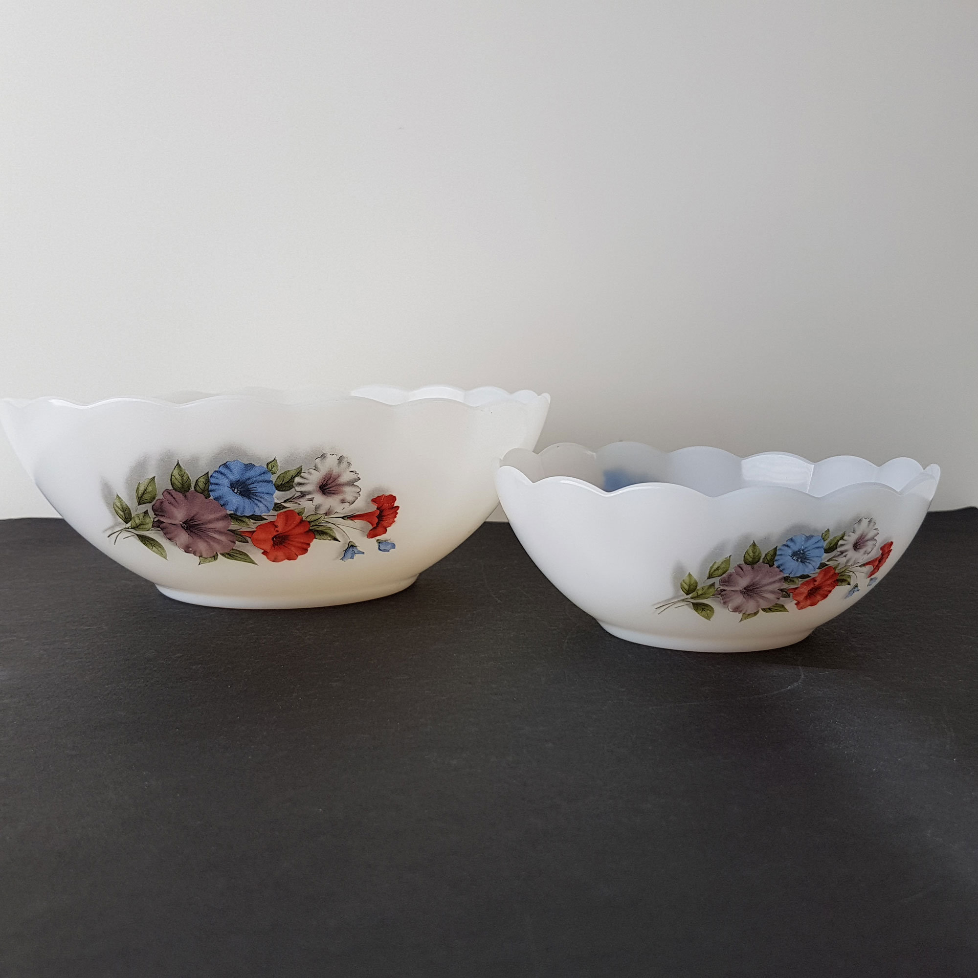 Set of 2 Vintage Arcopal bowls. 1 Large and 1 small bowl both | Etsy