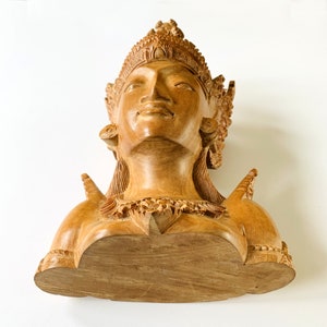 Original Vintage Bali Wood Carving Art, Depicting the Balinese Goddess ...