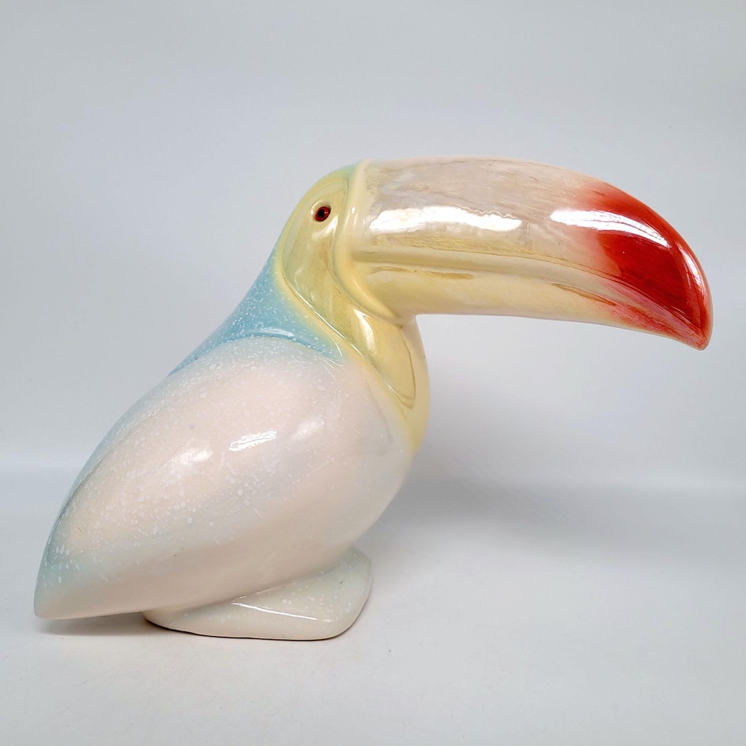 Large Ceramic Toucan Bird in Art Deco Style, Imaginary Toucan in Mother ...