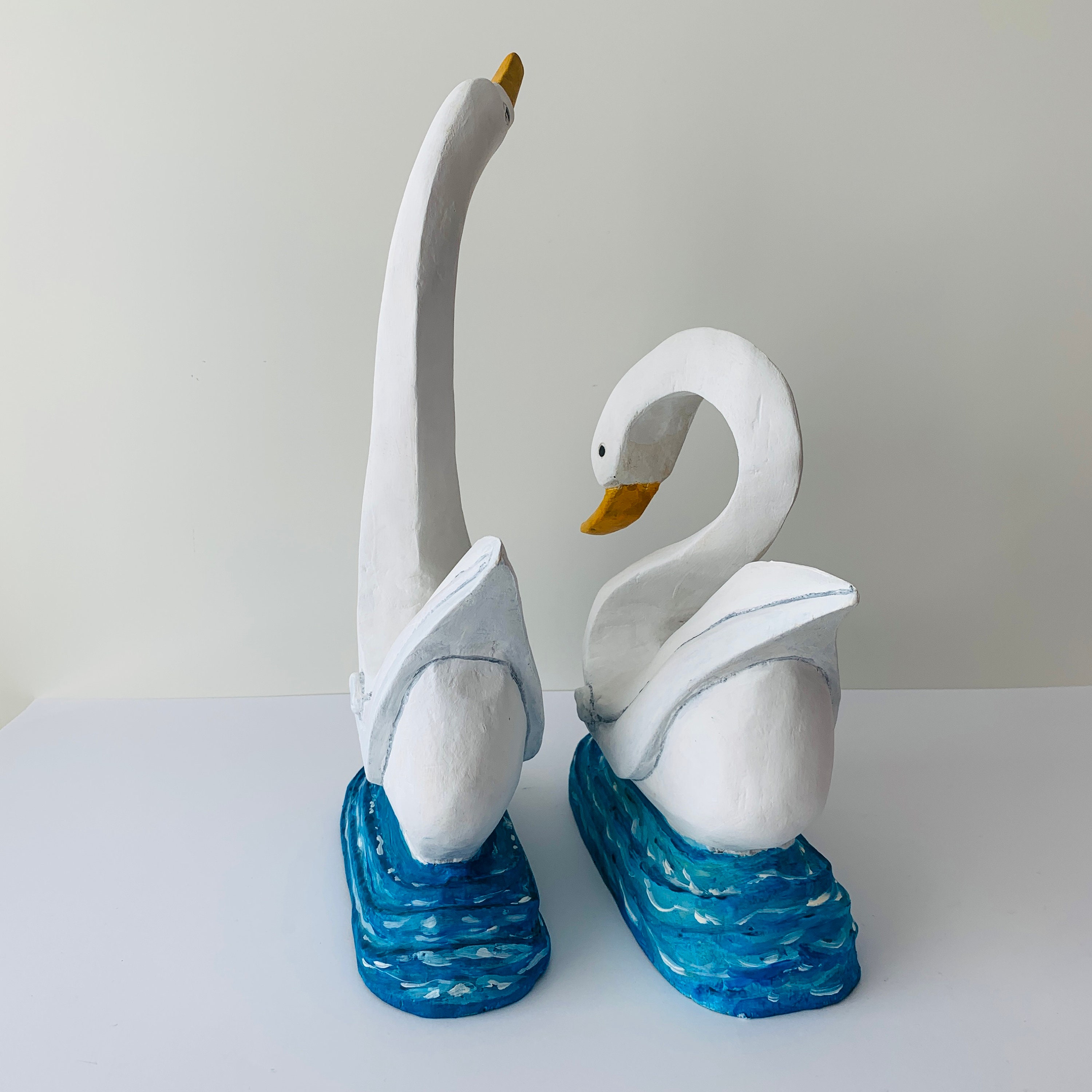 2 Beautifull Large Wooden Swans Vintage Wooden Swan Couple - Etsy UK