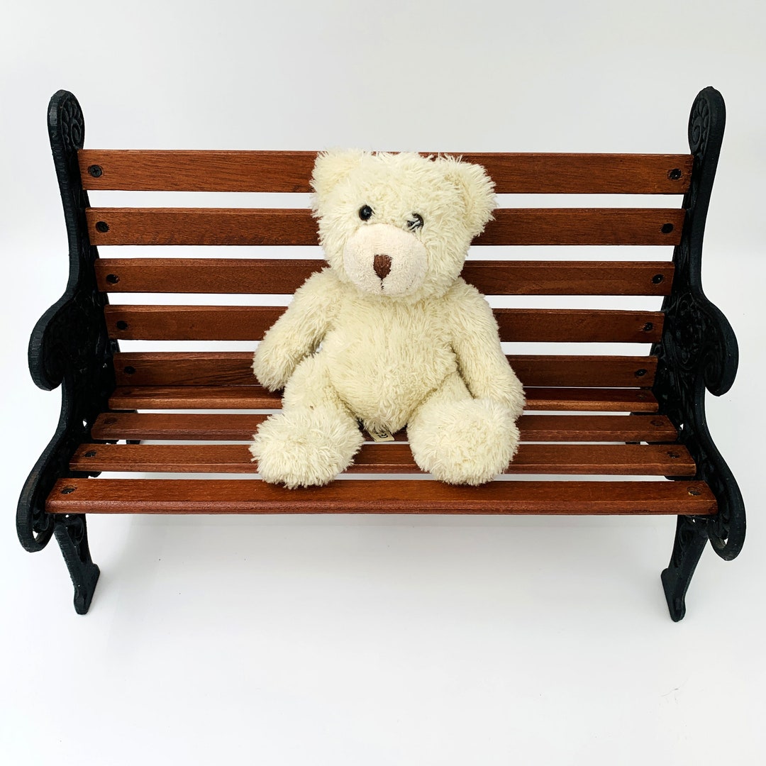 Vintage Dolls Bench, Miniature Vintage 1980's Bench Cast Iron and Wood ...