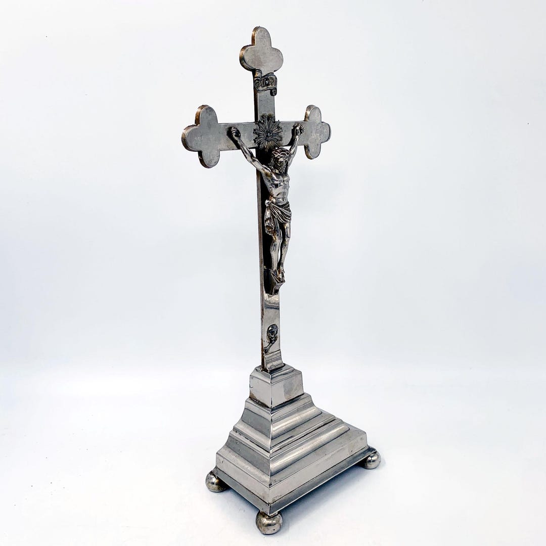 Large Home Altar Cross, Tabletop Crucifix Home Altar, Mid-century ...