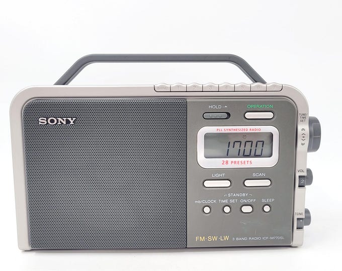 Vintage Sony ICF-M770SL Portable Radio, Alarm Clock, PLL Synthesized ...