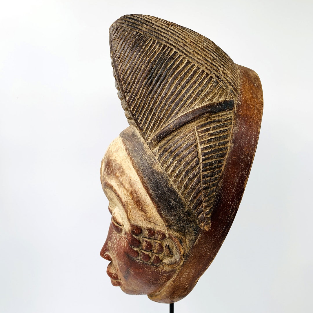Large African Punu or Bapunu White Face Mask From Gabon, Tribal Art ...