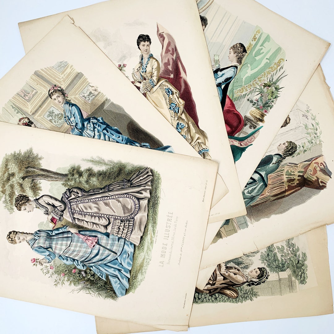 Choose From 9 Antique French Fashion Print Illustrations, La Mode ...