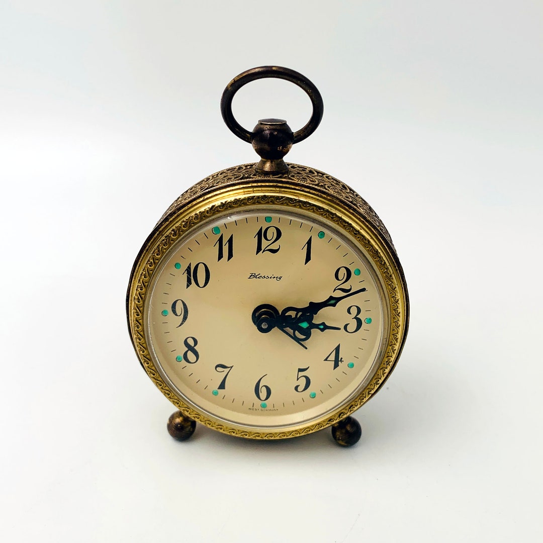 Vintage Blessing Mechanical Alarm Clock With Decorative Filigree Case ...