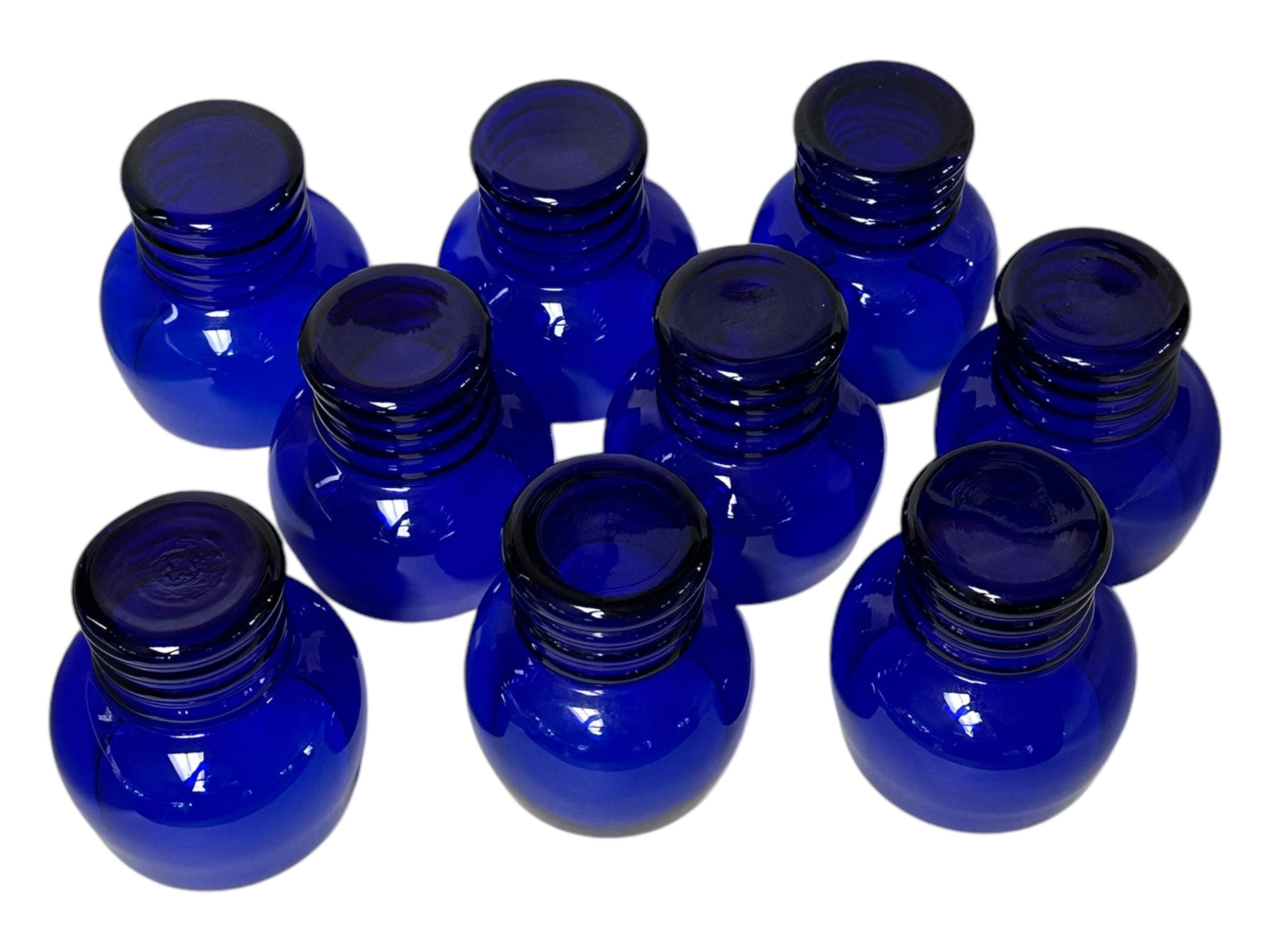 Vintage Imperial Glass Cobalt Blue Shaeffer Water Set Pitcher & 9 ...