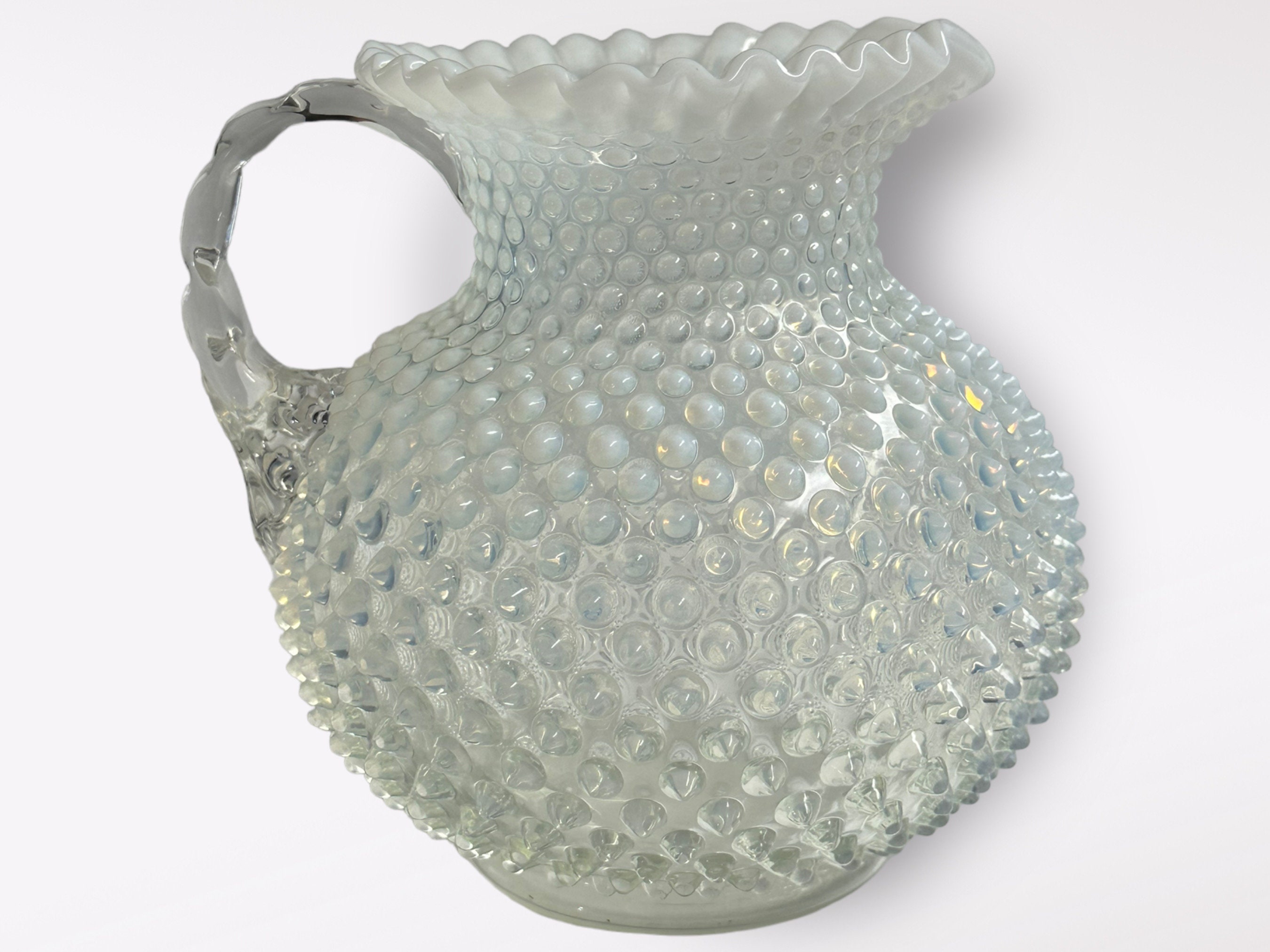Fenton Hobnail French Opalescent Pitcher and Glasses Set - Etsy