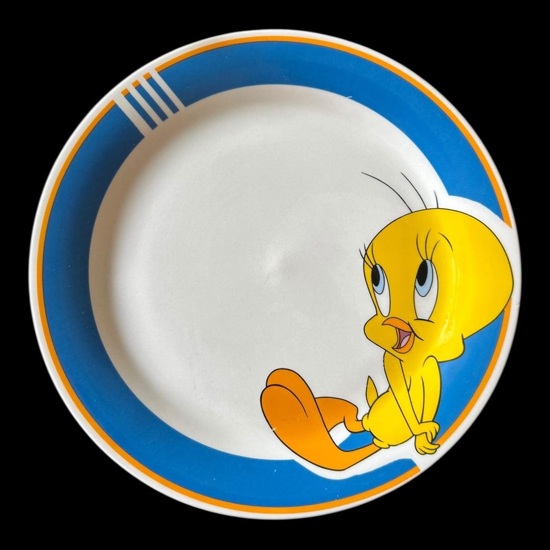 Gibson Looney Tunes Tweety Bird Ceramic Plate 10 Inch Warner Brothers ...