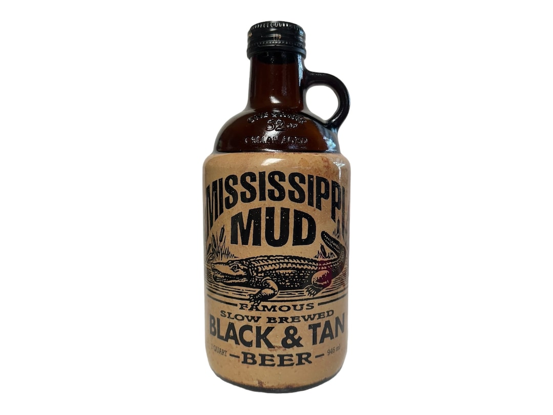 EMPTY Beer Bottle Mississippi Mud Black & Tan Vintage 1qt 946ml - Etsy