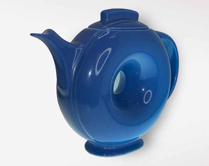Art Deco Style Hall Donut Teapot in Blue - Etsy
